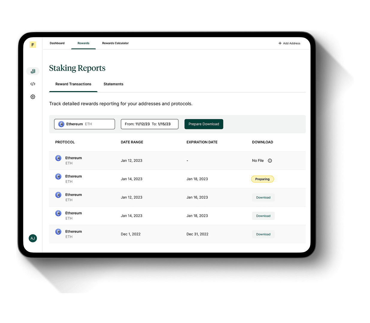 Staking app - Figment